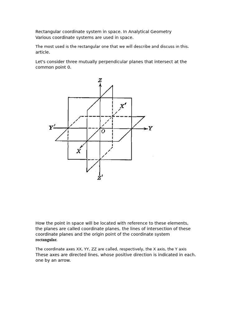Rectangular Coordinate System Explained | PDF