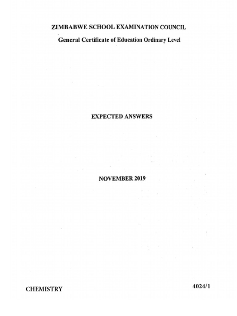 O-Levels Chemistry 2019 Answers - 050506 | PDF