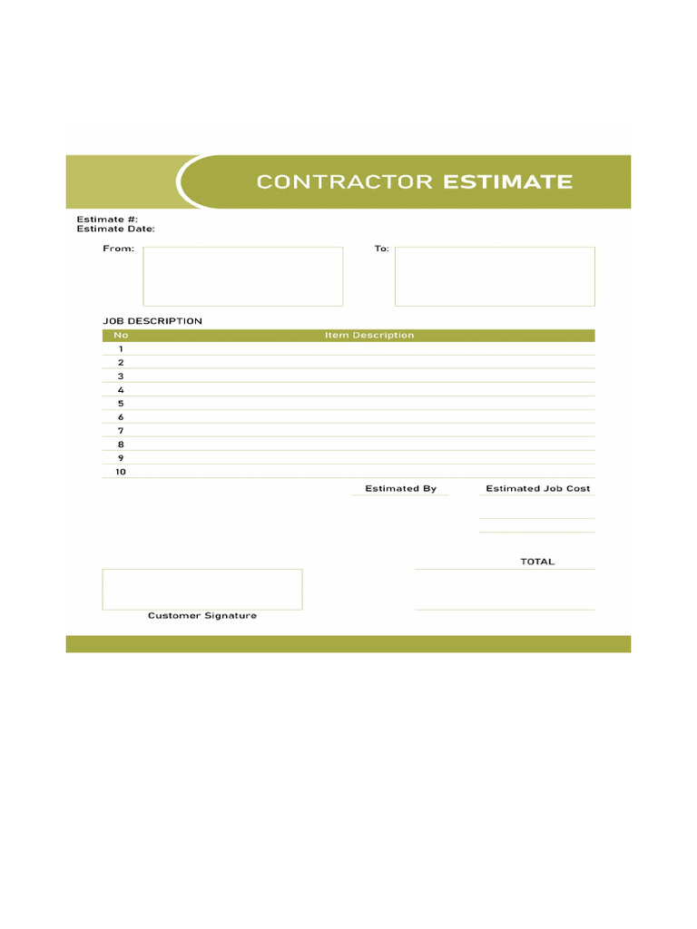 Free Printable Construction Estimate Forms - 31947.png | PDF