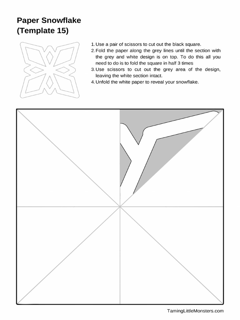 Paper Snowflake Cutting Template 15 | PDF
