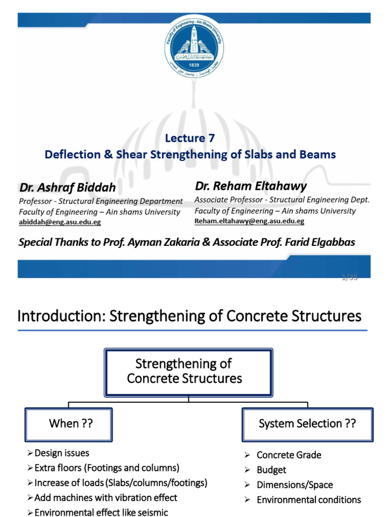 Lecture 7 - Shear Strengthening of Beams & Slabs | PDF | Fibre ...