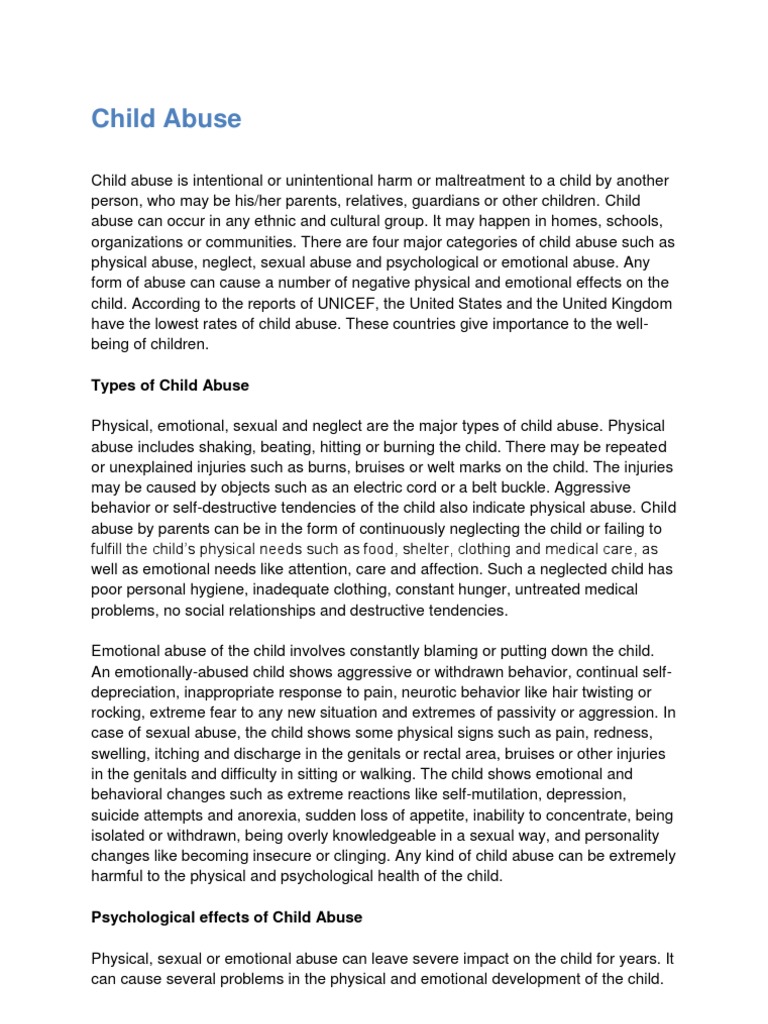 Types of Child Abuse