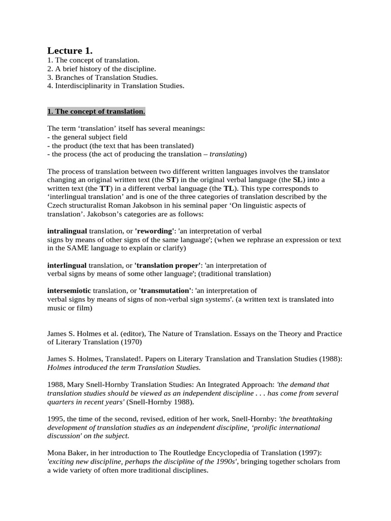 Theory of Translation Exam | PDF | Translations | Interdisciplinarity