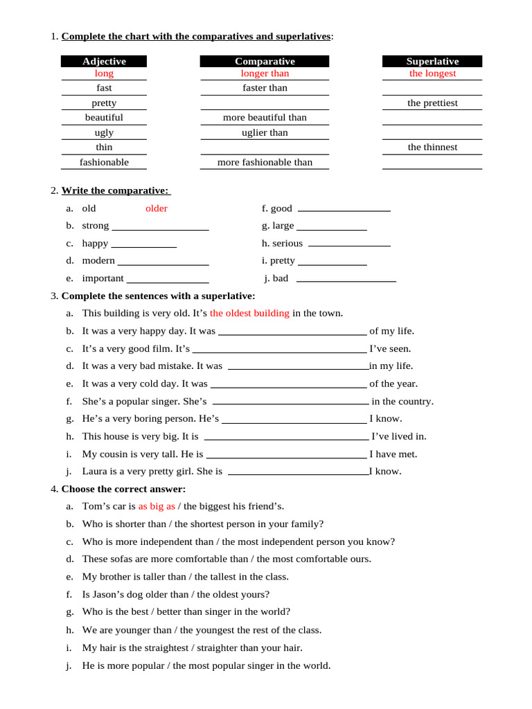 The Longest Longer Than Long: Adjective Comparative Superlative | PDF