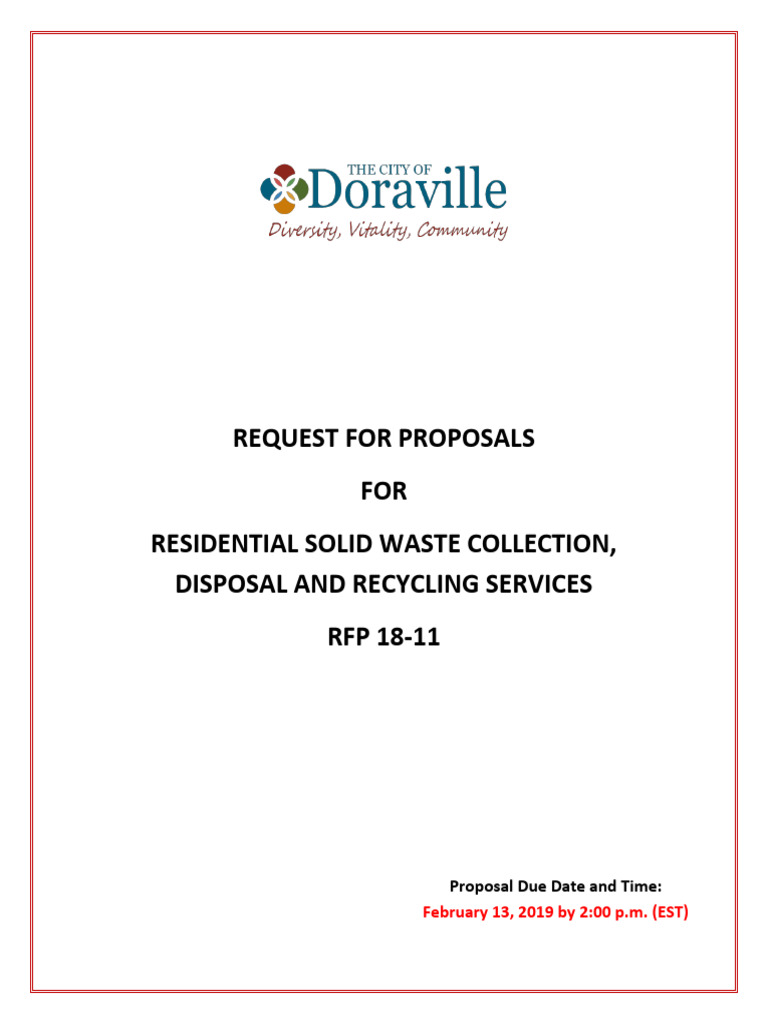 RFP 18-11 Residential Solid Waste | PDF | Waste Management | Limited ...