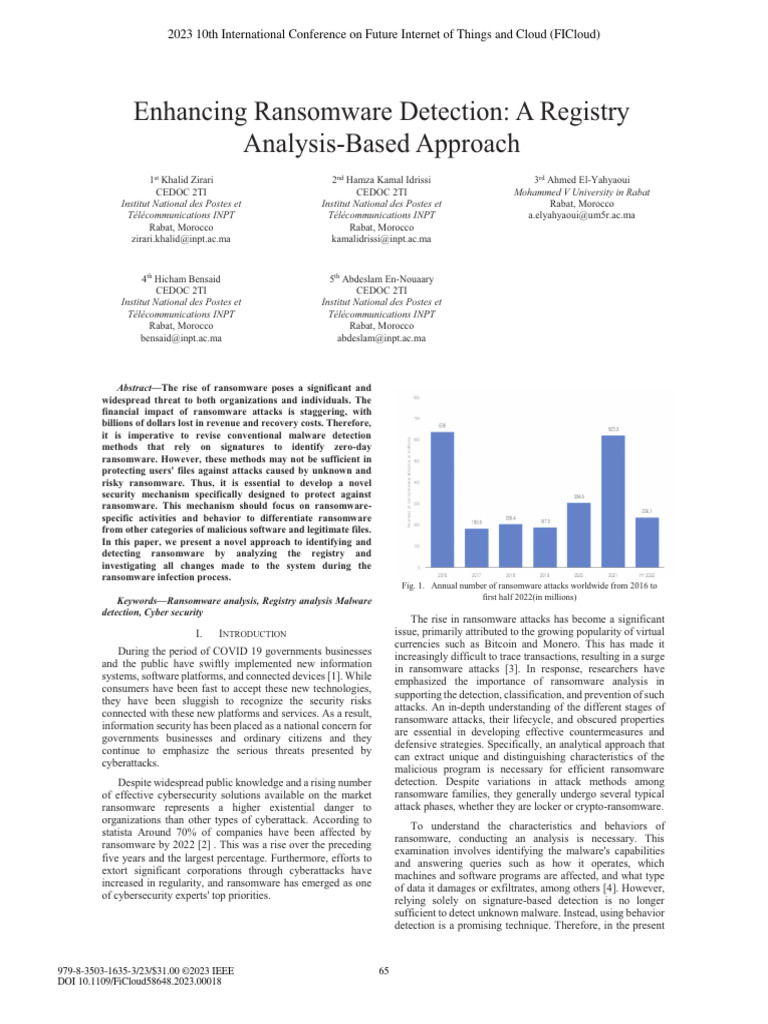 Enhancing Ransomware Detection A Registry Analysis-Based Approach | PDF ...