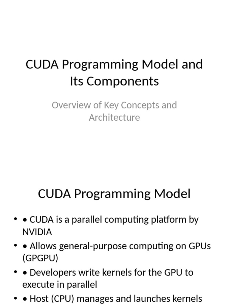 Simplified CUDA Programming Model | PDF