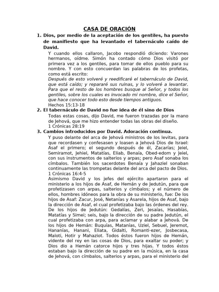 Casa de Oración | PDF | David | Arca de la Alianza