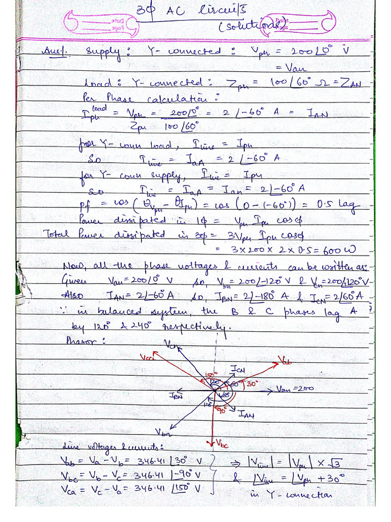 Sol Tut-3 3phAC - Circuits | PDF