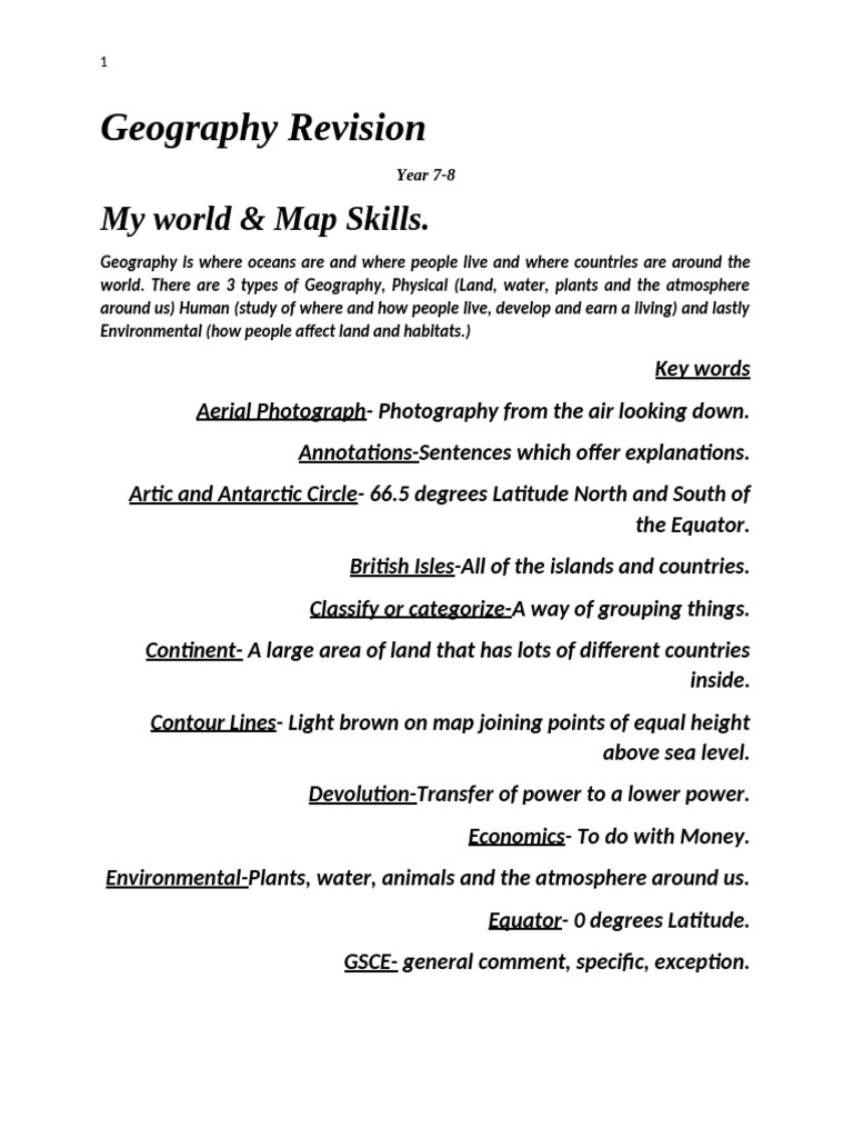 Geography Revision | PDF