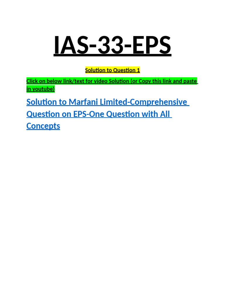 Video Links To Solutions of Comprehensive Questions | PDF
