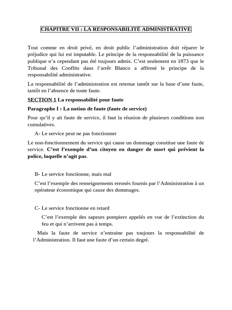 La responsabilité administrative expliquée | PDF
