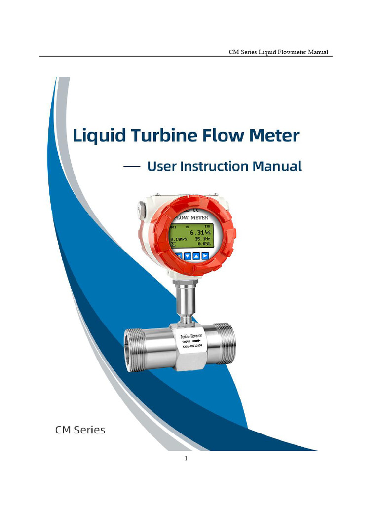 CM Series Liquid Flowmeter Guide | PDF | Flow Measurement | Power Supply