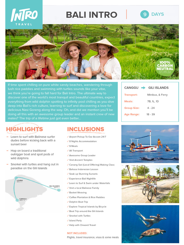 INTRO TripNotes BaliIntro 9days | PDF | Bali | Cash