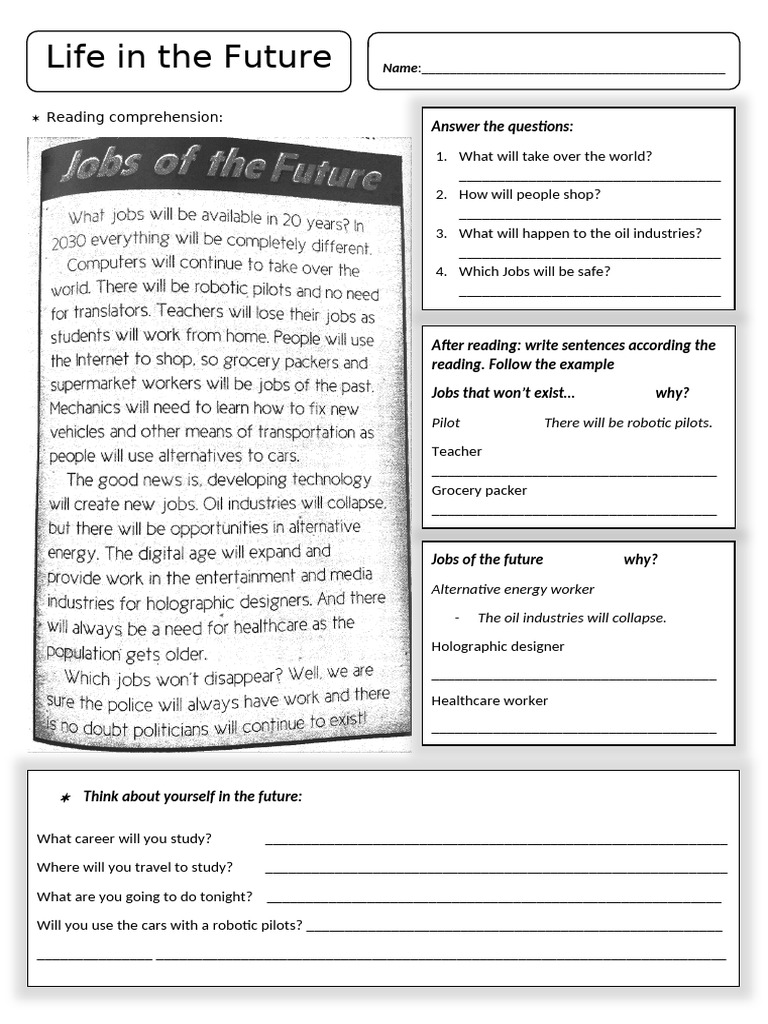Future Jobs and Careers Exploration | PDF