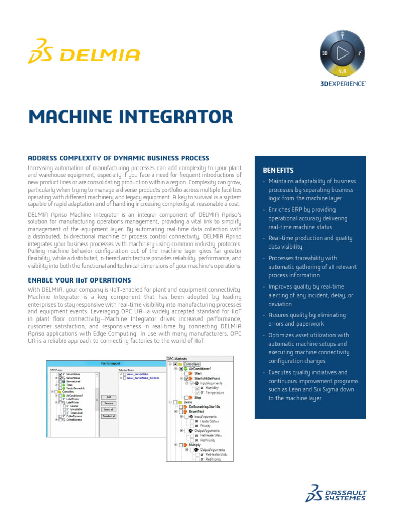 Delmia Apriso Machine Integrator Datasheet | PDF | Business Process Management | Automation