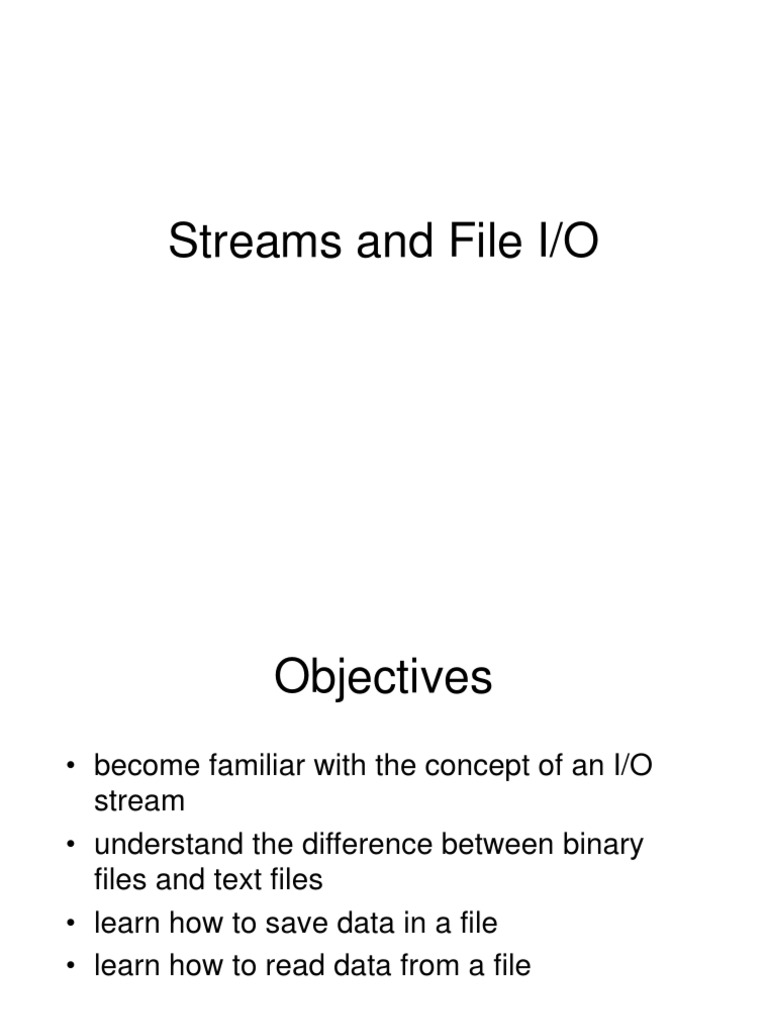 Streams and File I/O | Download Free PDF | Filename | Computer File