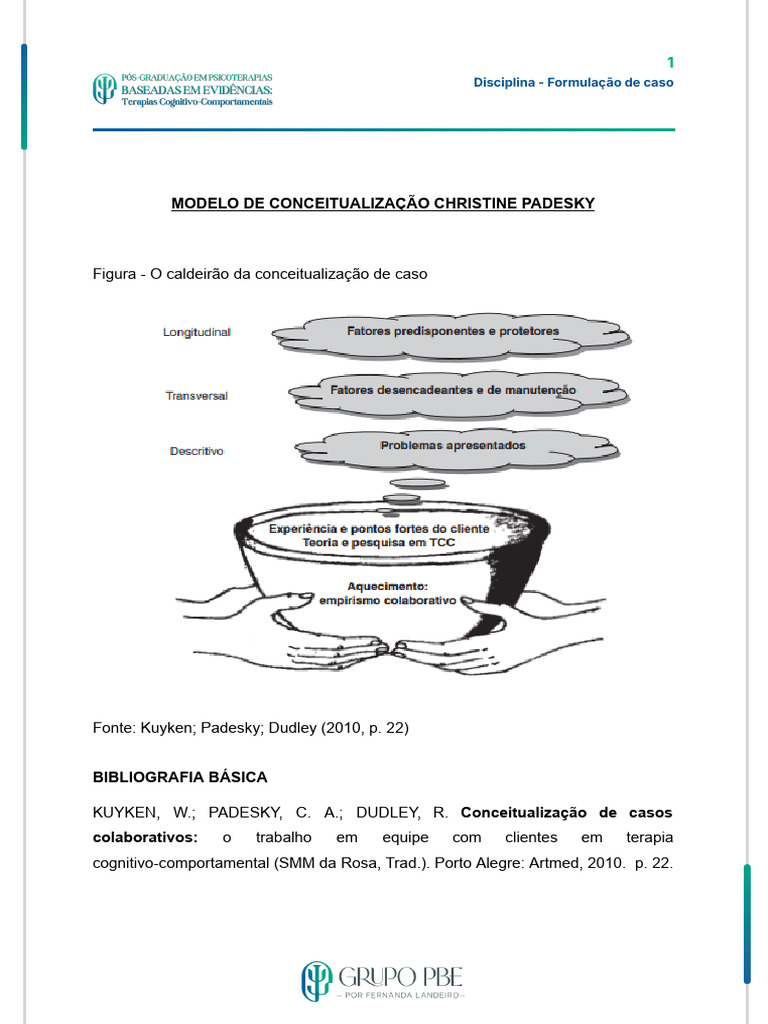 Resumo Aula 4 -Conceitualização Christine Padesky | PDF