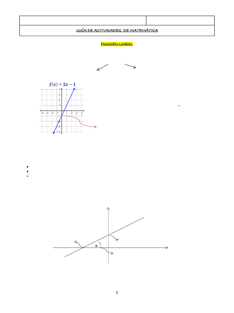 Funci-N Lineal 2024 | PDF | Pendiente | Línea (geometría)