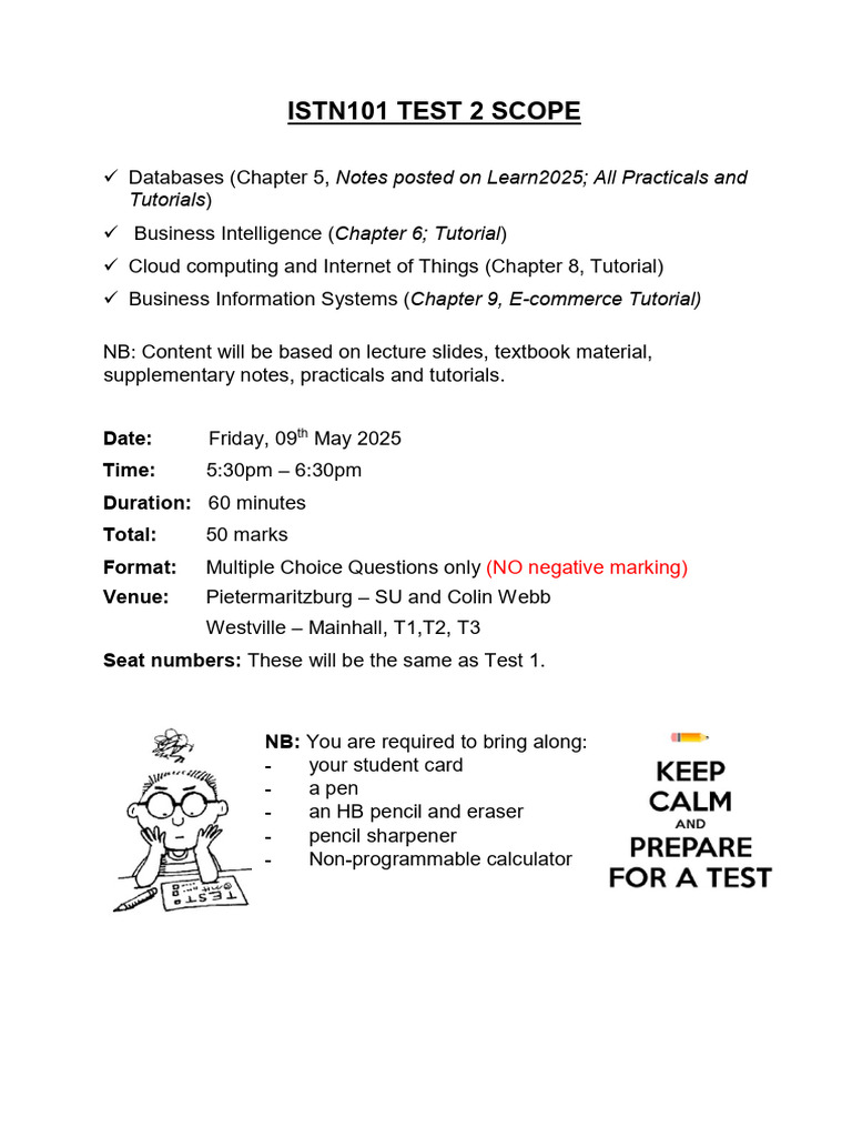 ISTN101 Test 2 Scope and Details | PDF
