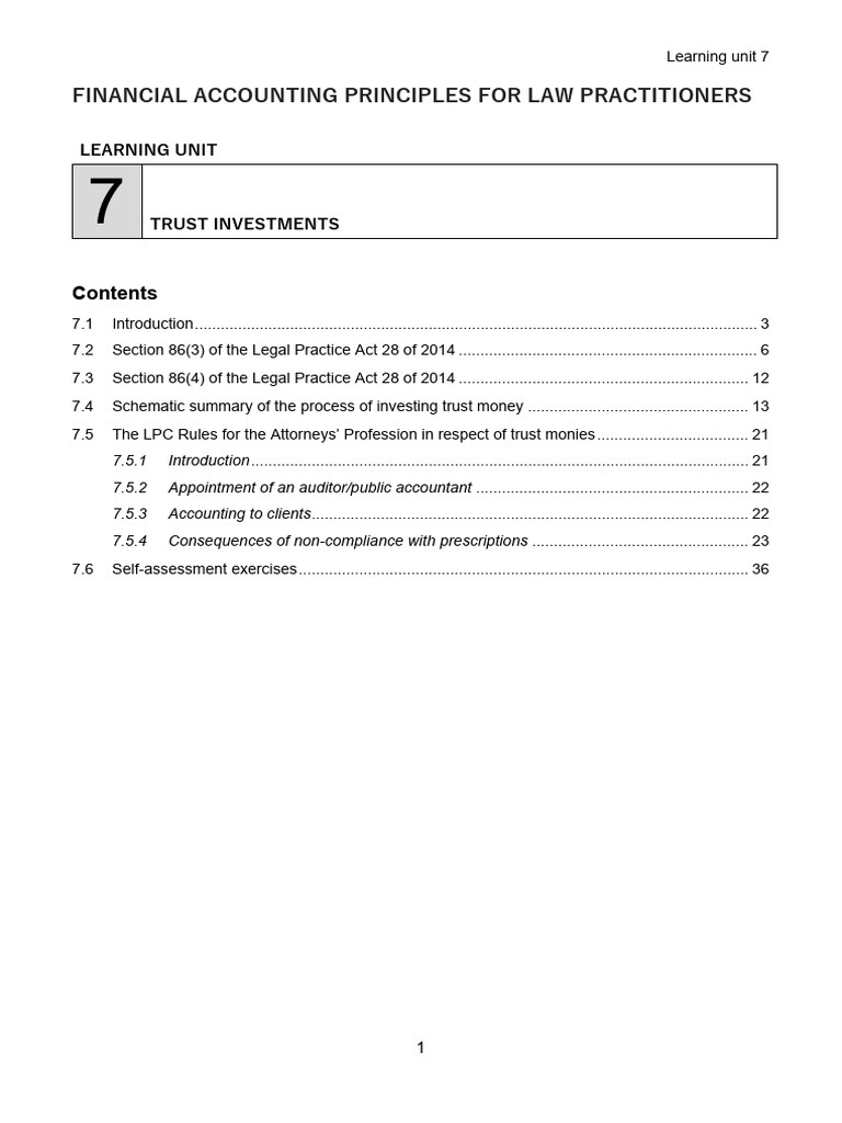 FAC1503 - 2025 - Learning Unit 7 - B | PDF | Debits And Credits | Banks