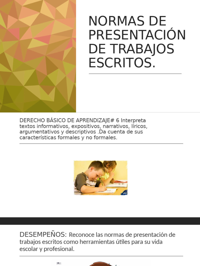 Normas de Presentación de Trabajos Escritos (1) (Autoguardado) | PDF | Estilo apa