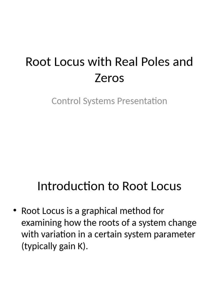 Root Locus Real Poles Zeros | PDF