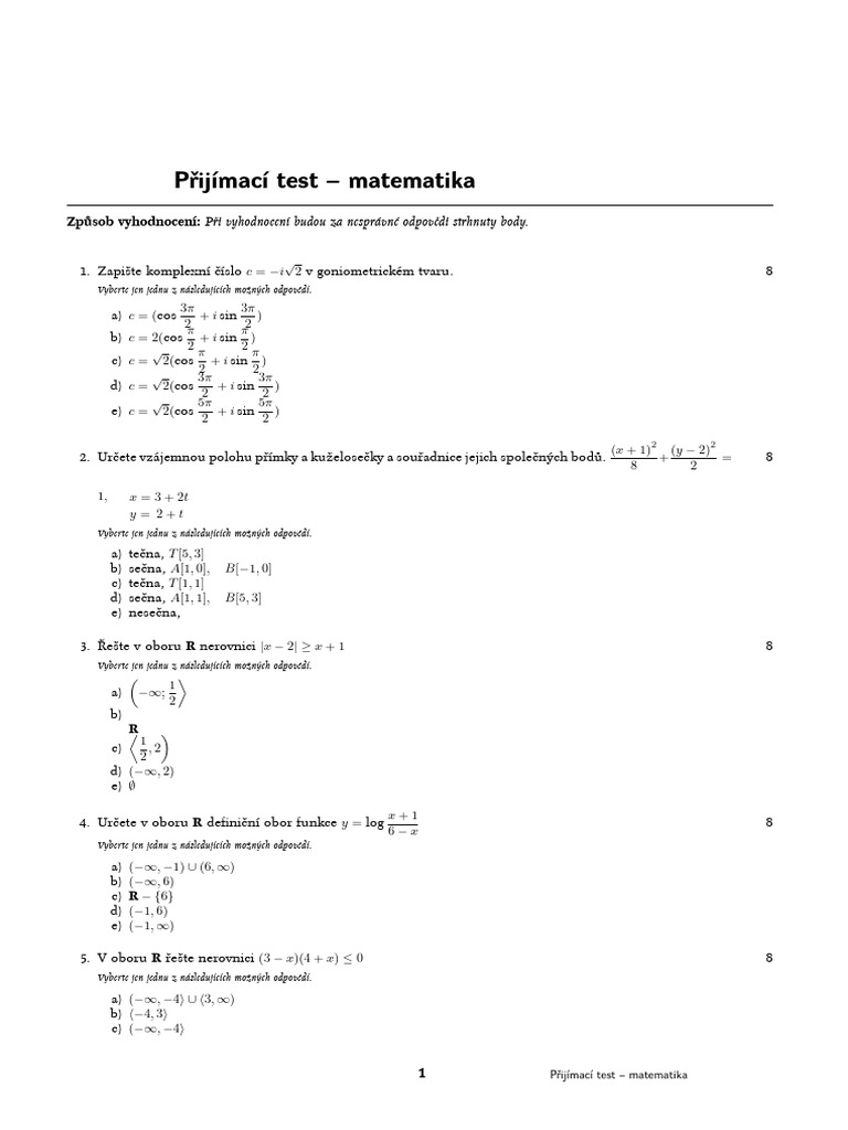 Matematika Test 01022017 | PDF