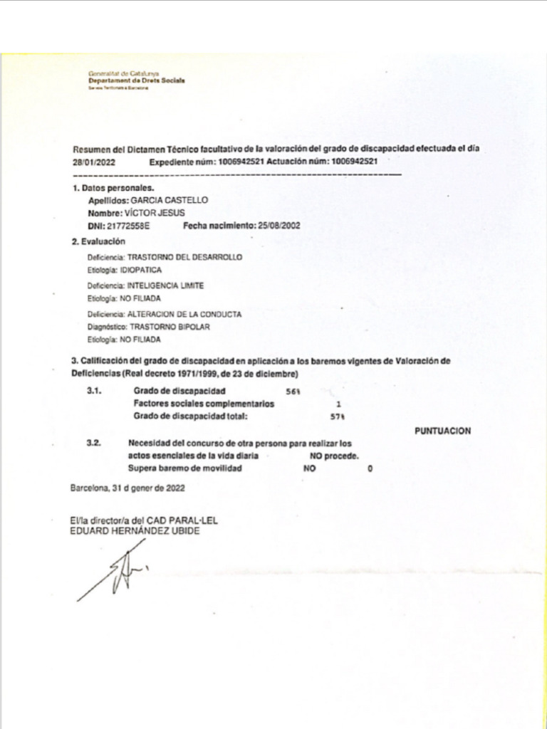 certificado discapacidad | PDF