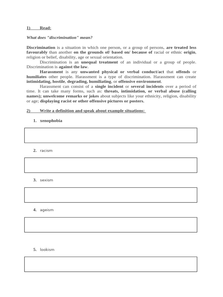 Discrimination Def Q 2 | PDF