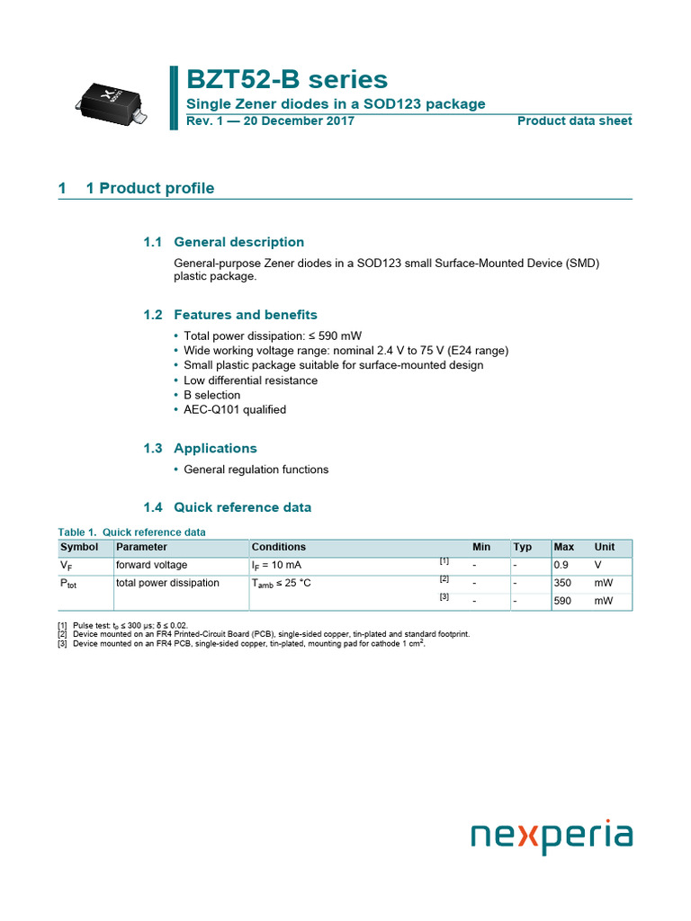 Single Zener diodes in a SOD123 package | PDF | Contractual Term | Damages