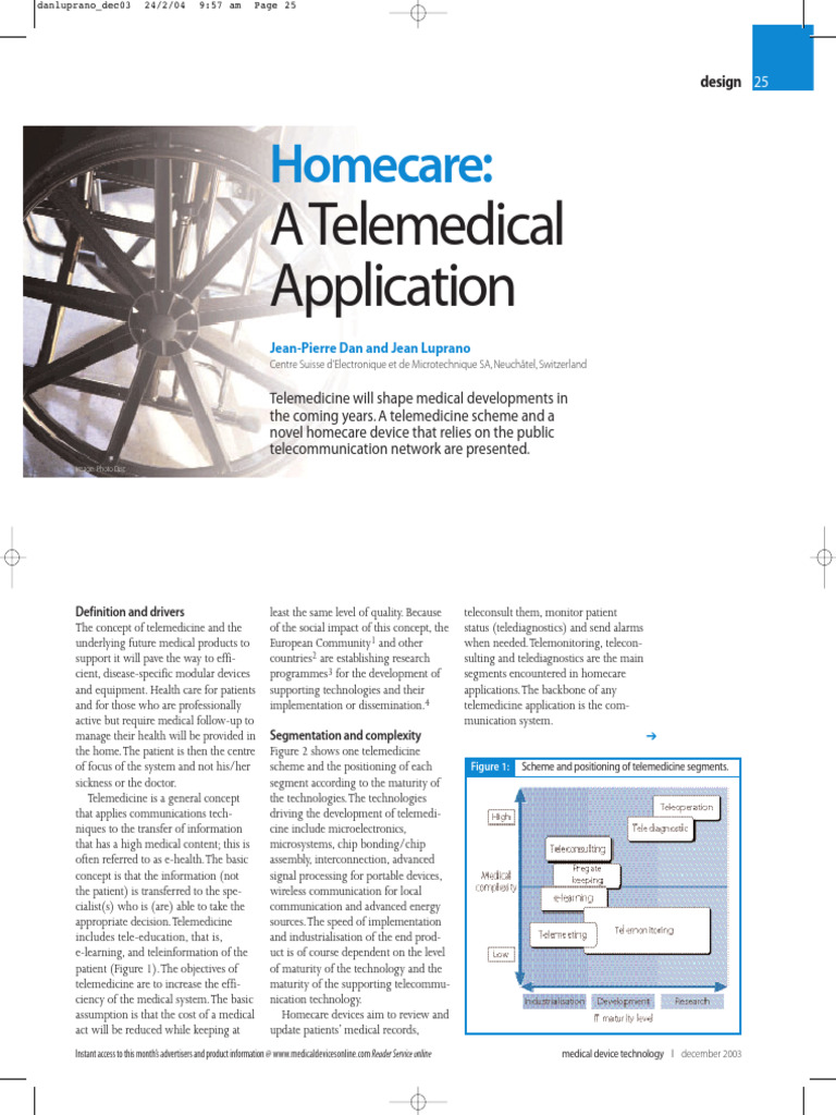 Advancements in Telemedicine Devices | PDF | Monitoring (Medicine ...