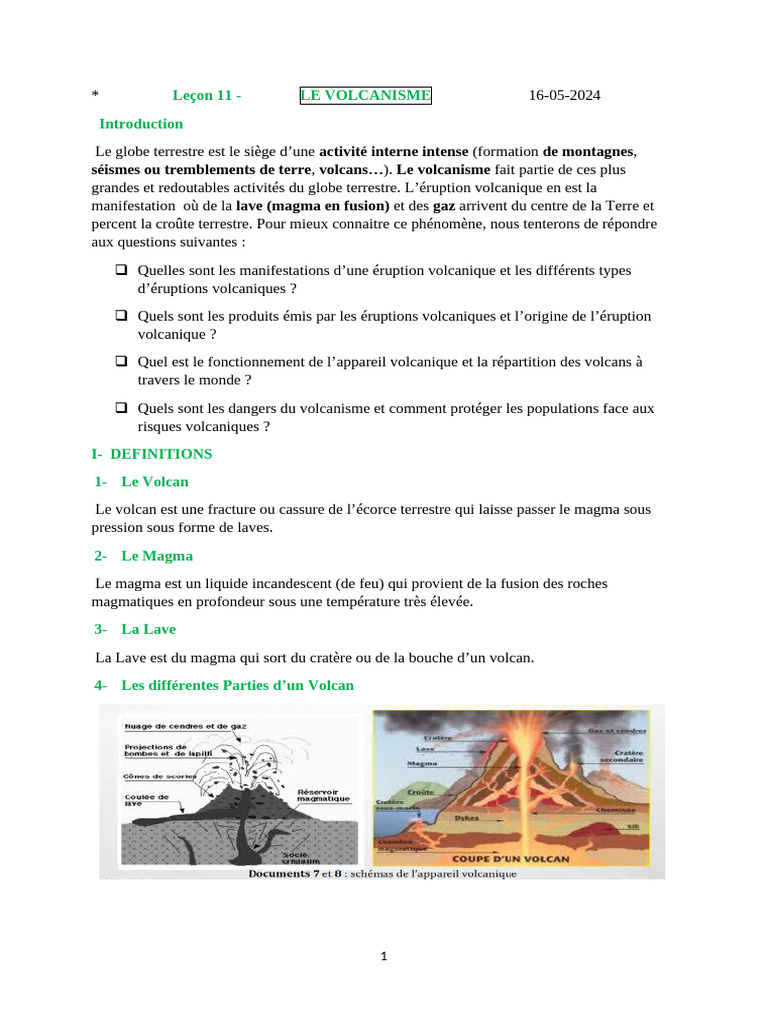 Comprendre le Volcanisme et ses Dangers | PDF | Volcan | Lave