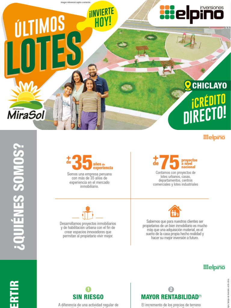 MIRASOL PRESENTACION-Chiclayo | PDF | Inversiones | Economía Financiera