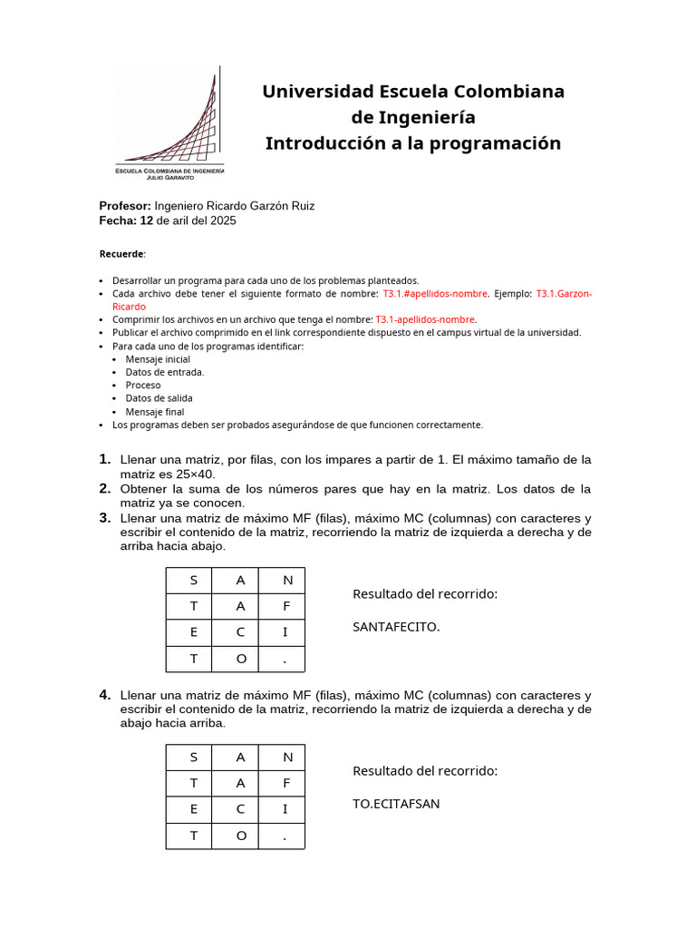 Tarea3 1 | PDF | Matriz (Matemáticas)