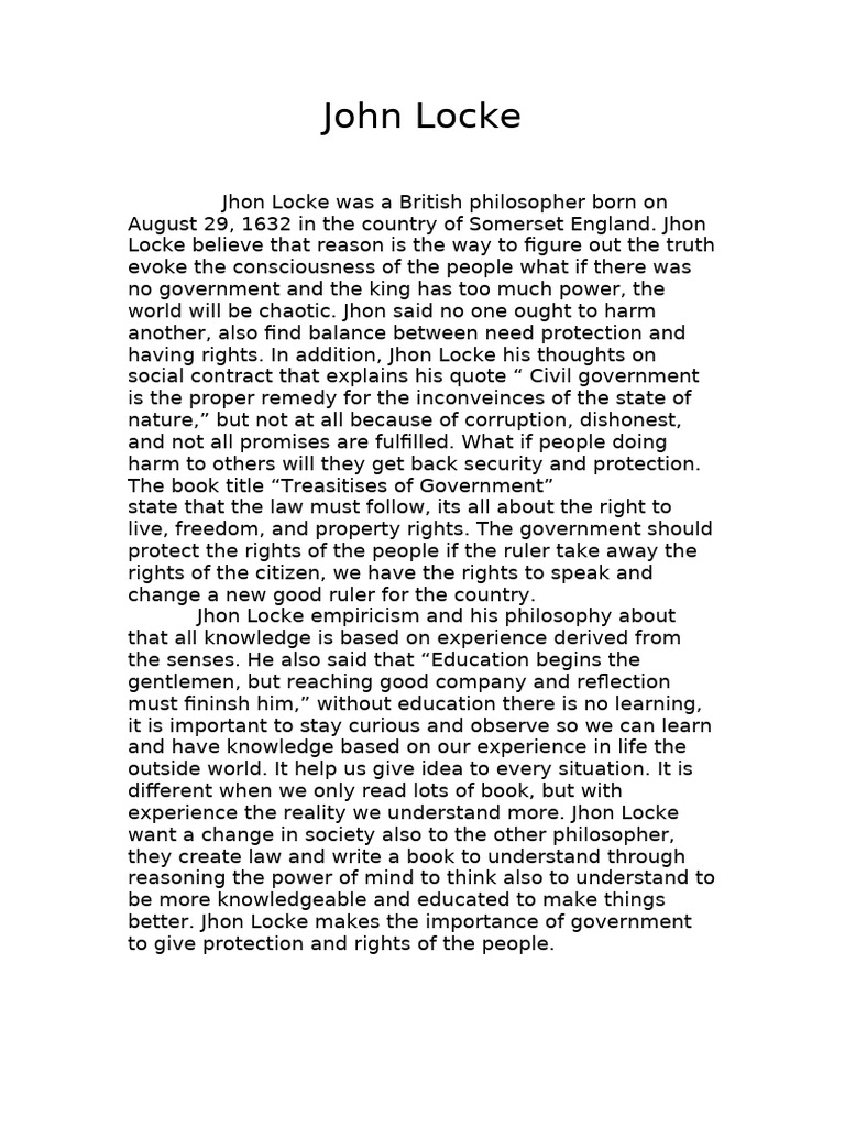 John Locke: Philosophy of Rights and Government | PDF