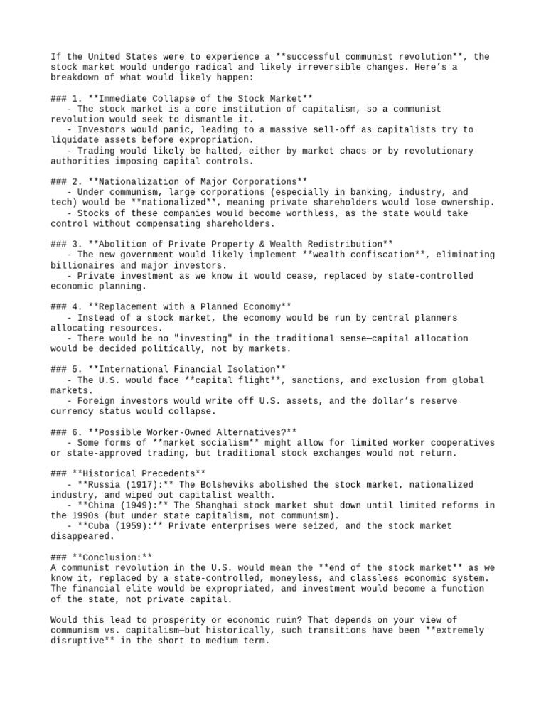 Successful Communist Revolution | PDF | Communism | Stocks