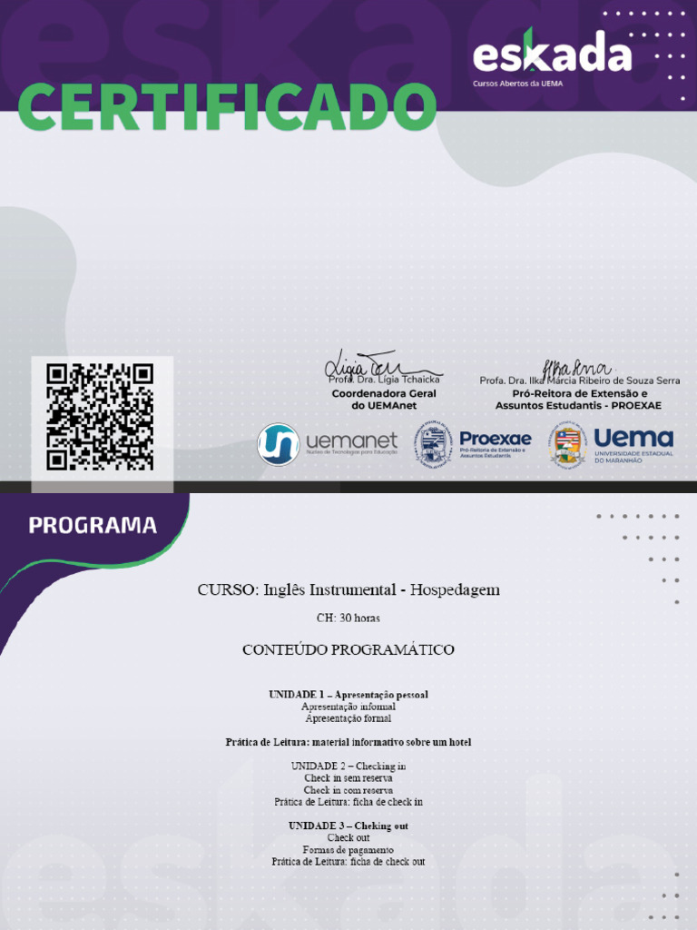 Certificado Eskada | PDF
