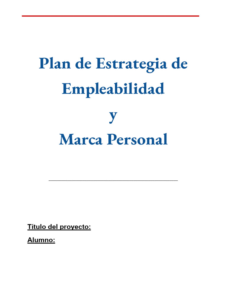 Copia de Copia de Plan de Estrategia de Empleabilidad y Marca Personal ...