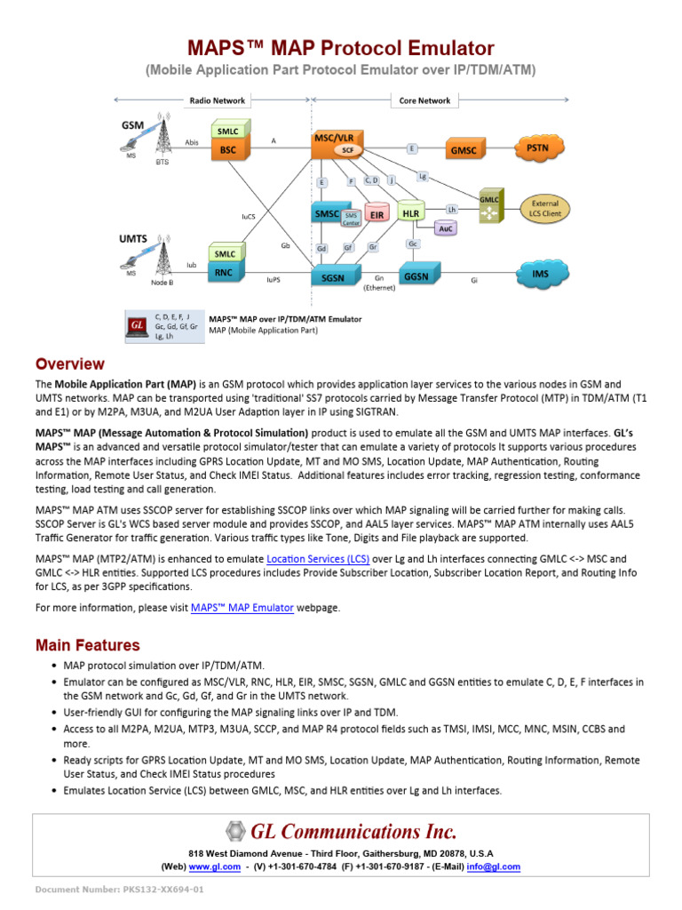 MAP-Protocol-Emulation-Over-IP-TDM-MAPS-Brochure | PDF | Information ...
