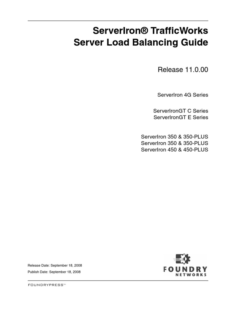 ServerIron 11000 SLBguide | PDF | Port (Computer Networking) | Load ...