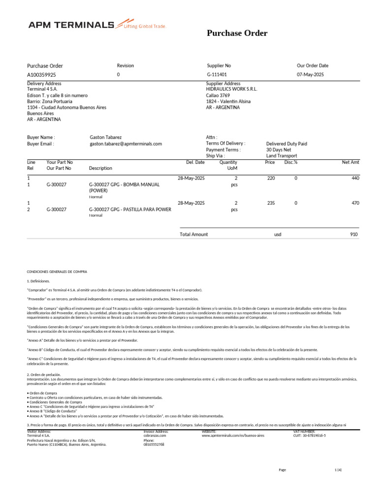 Bue - A100359925 - Power y Pastillas | PDF | Derecho laboral | Factura