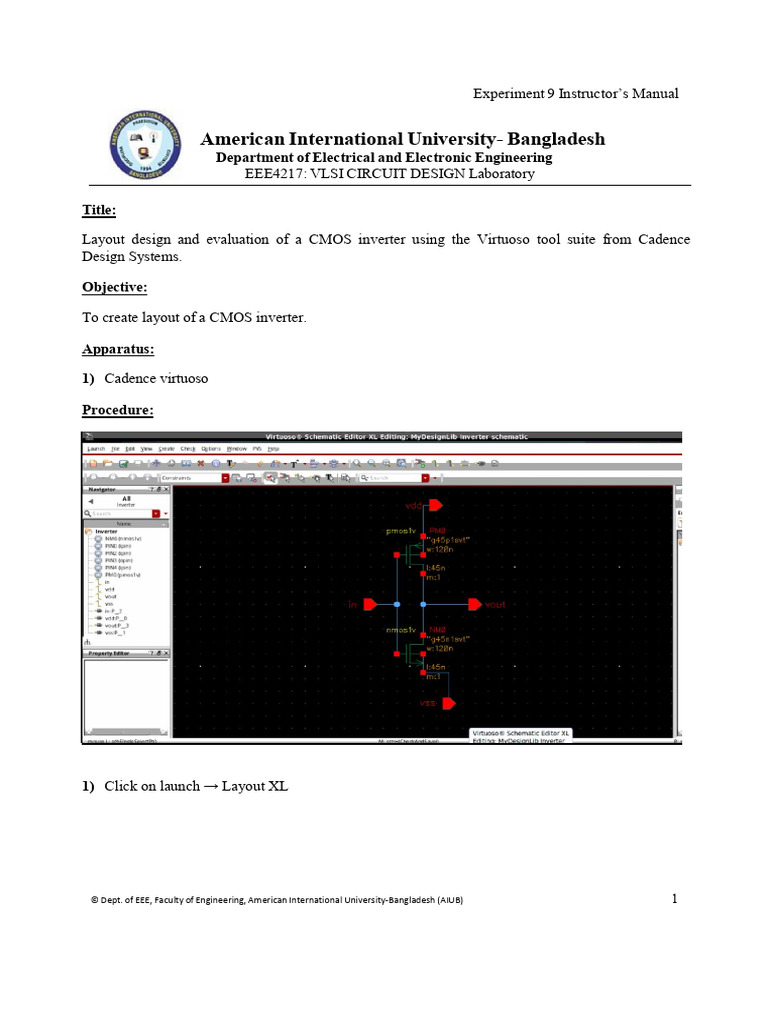 VLSI_Lab_4 (Inverter Layout) | PDF