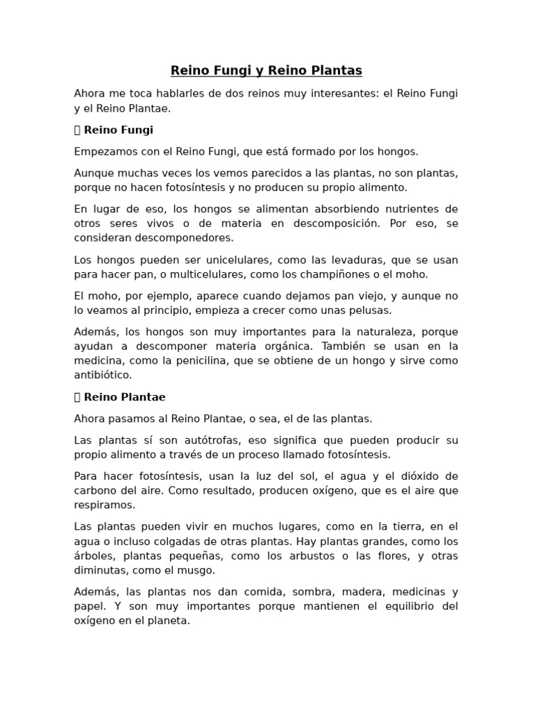 Reino Fungi y Reino Plantas | PDF