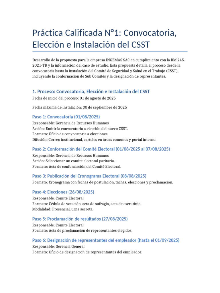 Proceso de Instalación del CSST en INGEMAS | PDF | Gobierno | Elecciones