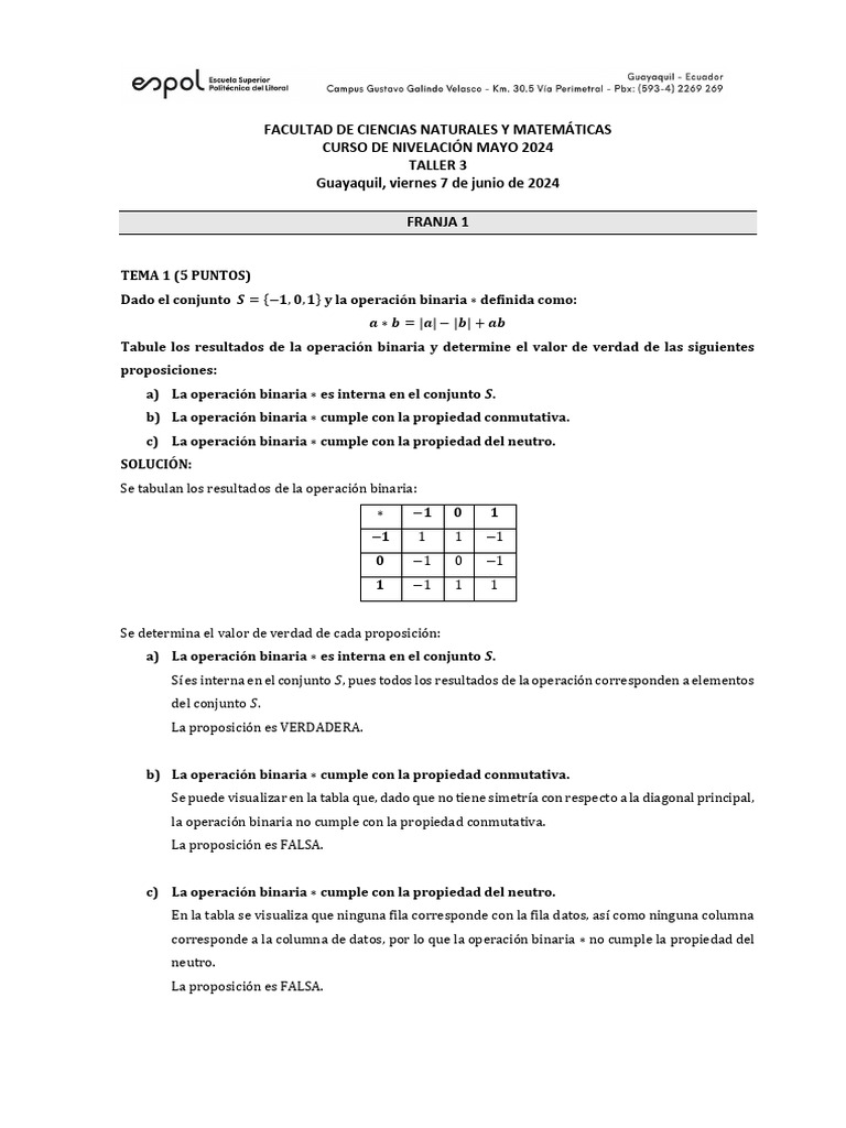 T03F1 2024-S2 (Sol) | PDF | Proposición | Álgebra