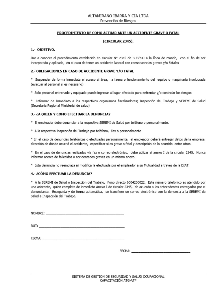 Procedimiento Atg-Atf | PDF