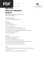 AICE English Language Test Overview | PDF