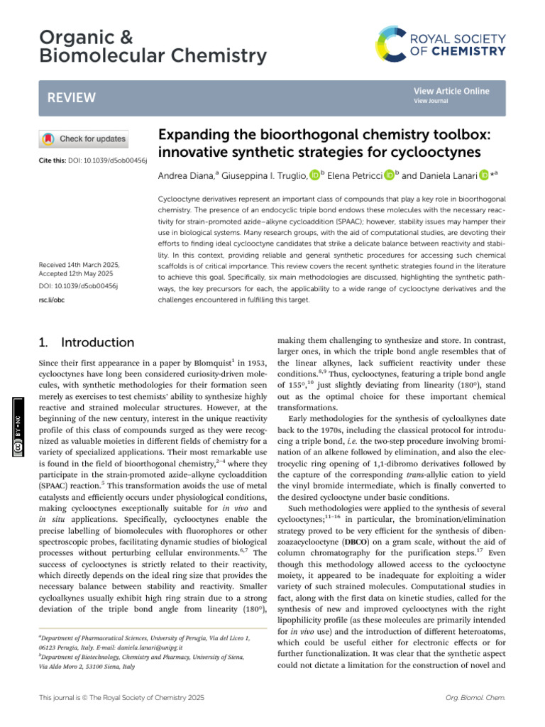 Expanding The Bioorthogonal Chemistry Toolbox Inno | PDF | Organic ...