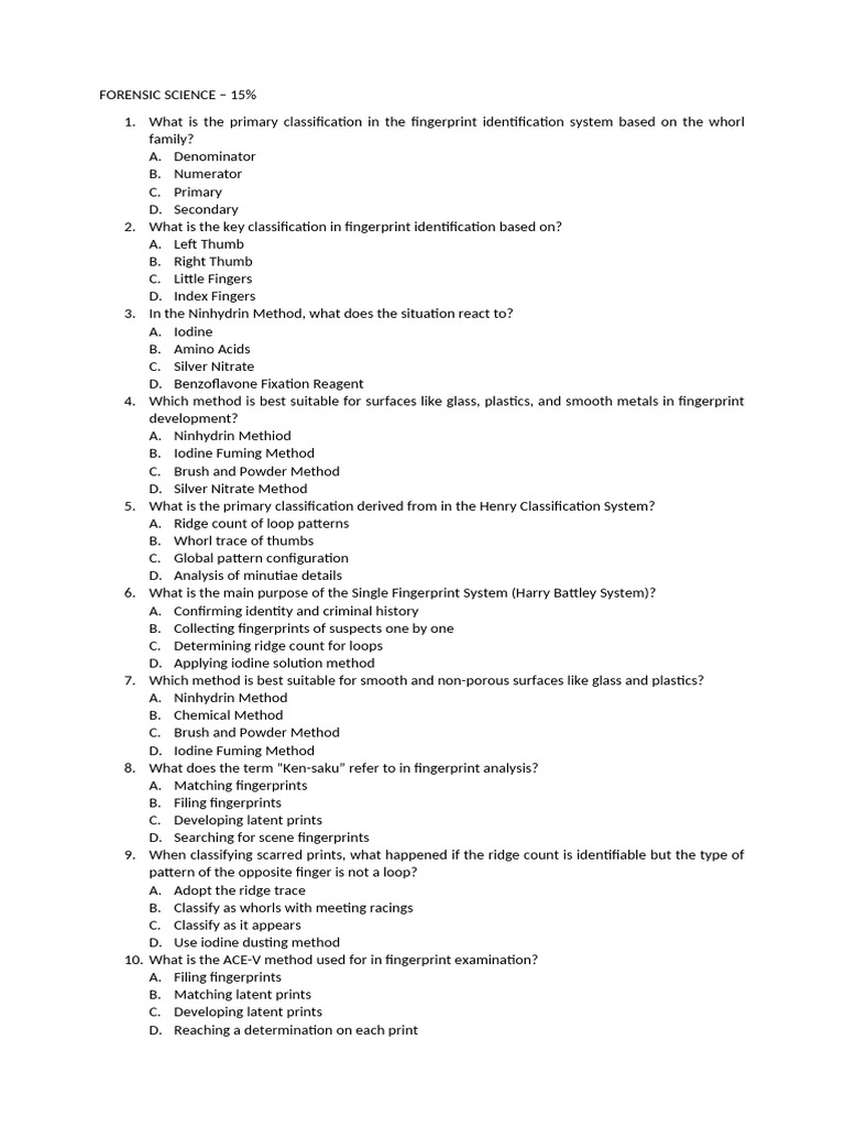 Forensic Science Fingerprint Methods Guide | PDF | Fingerprint | Polygraph